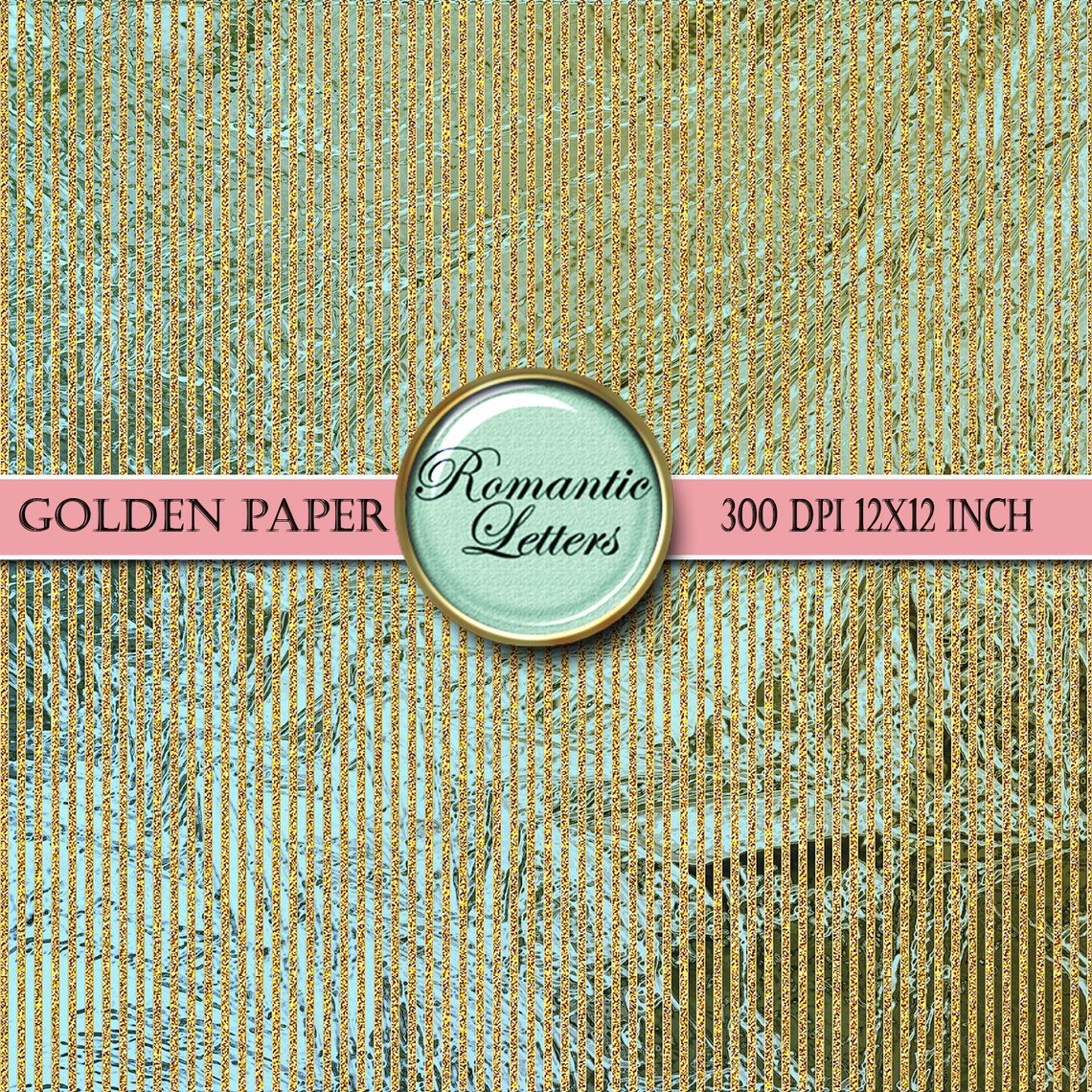 Gold Glitter Digital Paper Gold Digital Scrapbook Paper Pack | Etsy