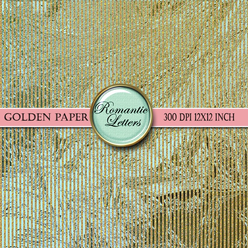 Gold Glitter Digital Paper Gold Digital Scrapbook Paper Pack | Etsy