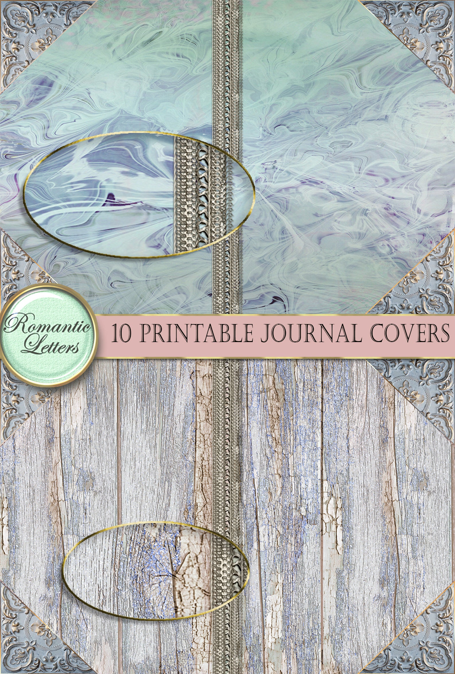 Printable Junk Journal Covers Kit Digital Scrapbook Cover | Etsy