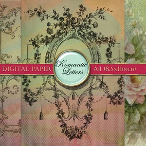 Vintage Digital Paper Pack Scrapbook Background Paper Digital Printable ...