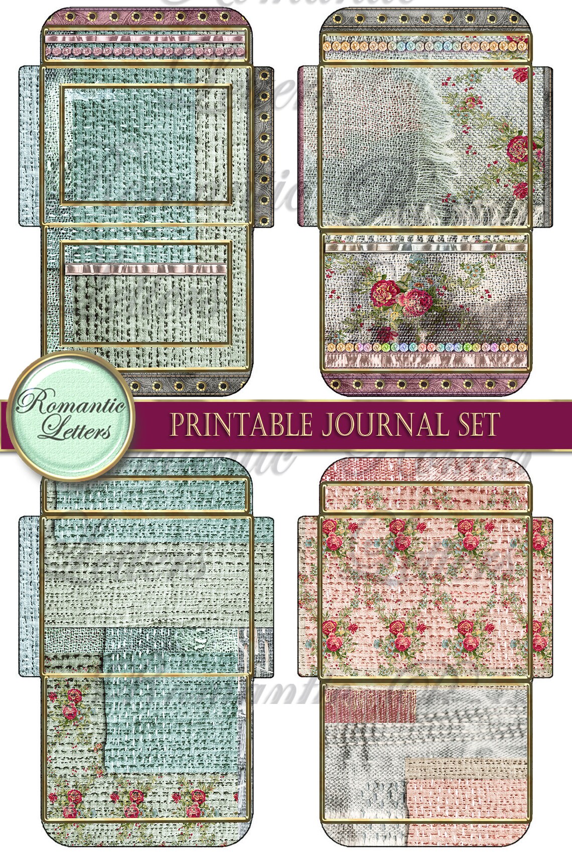 Printable Junk journal pages digital scrapbook background | Etsy