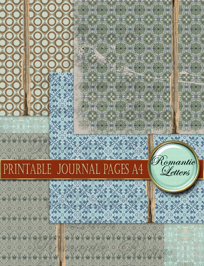 Printable Junk Journal Pages Printable Old Journal Paper Craft | Etsy