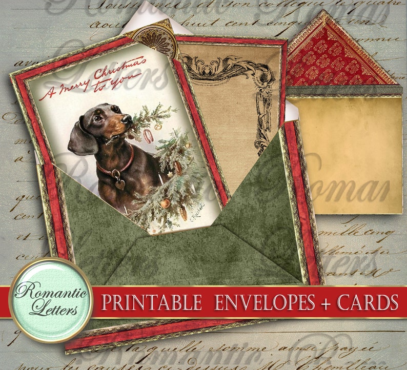 Christmas Printable Cards Christmas Envelopes Victorian - Etsy