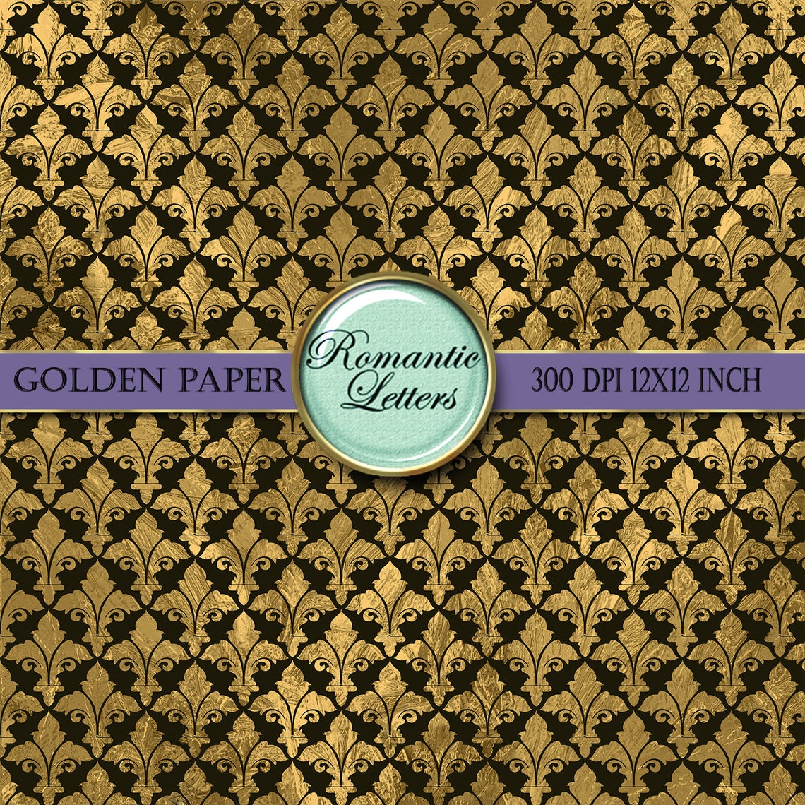 Digital paper gold digital scrapbook paper pack digital | Etsy