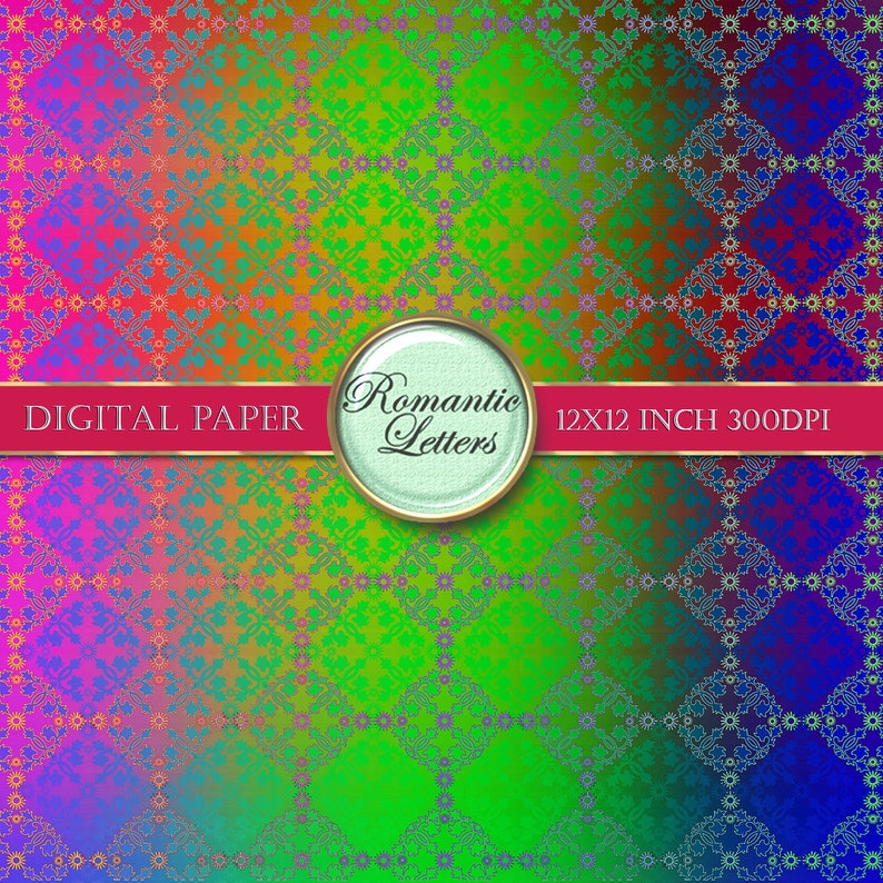Digital Damask Digital Printable Paper Pack Digital Scrapbook Digital ...
