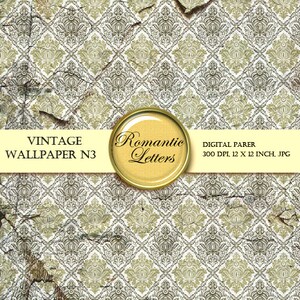 Digital Scrapbook Paper Pack Damask Wallpaper Digital Backdrops Grunge ...