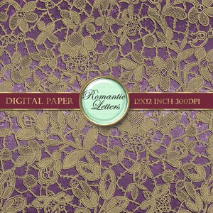 Gold Damask Digital Paper Pack Digital Scrapbook Album Paper Digital ...