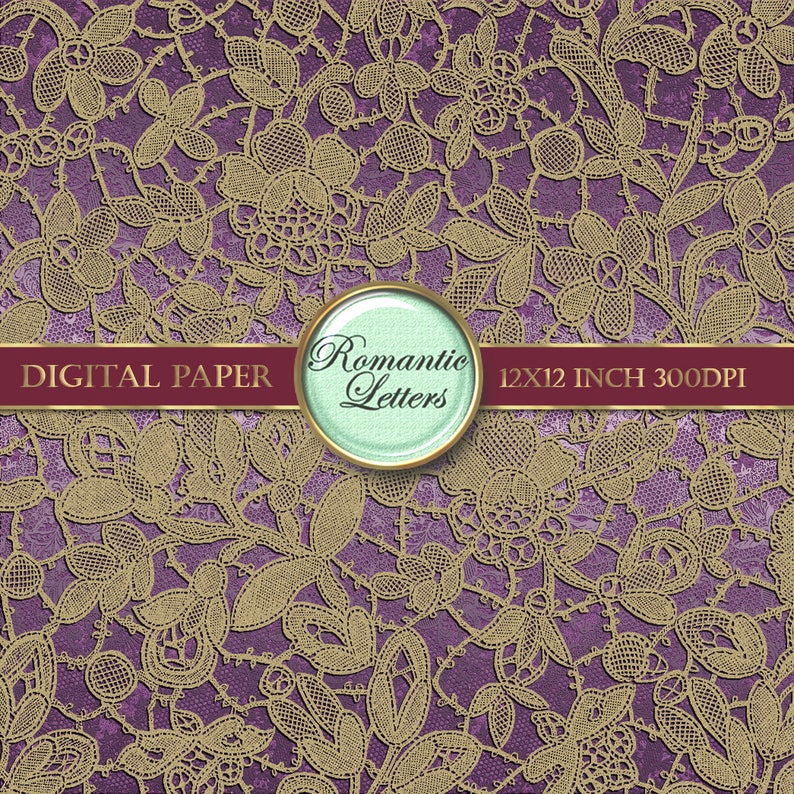 Gold Damask Digital Paper Pack Digital Scrapbook Album Paper | Etsy