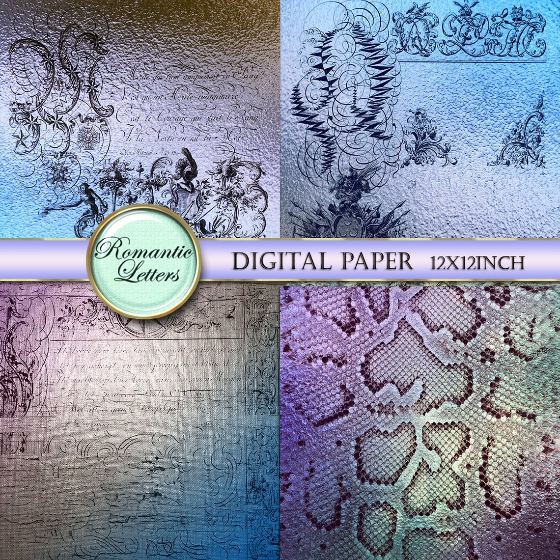 Dragon Digital Paper Scrapbook Gold Glitter Paper Digital Snake Skin ...