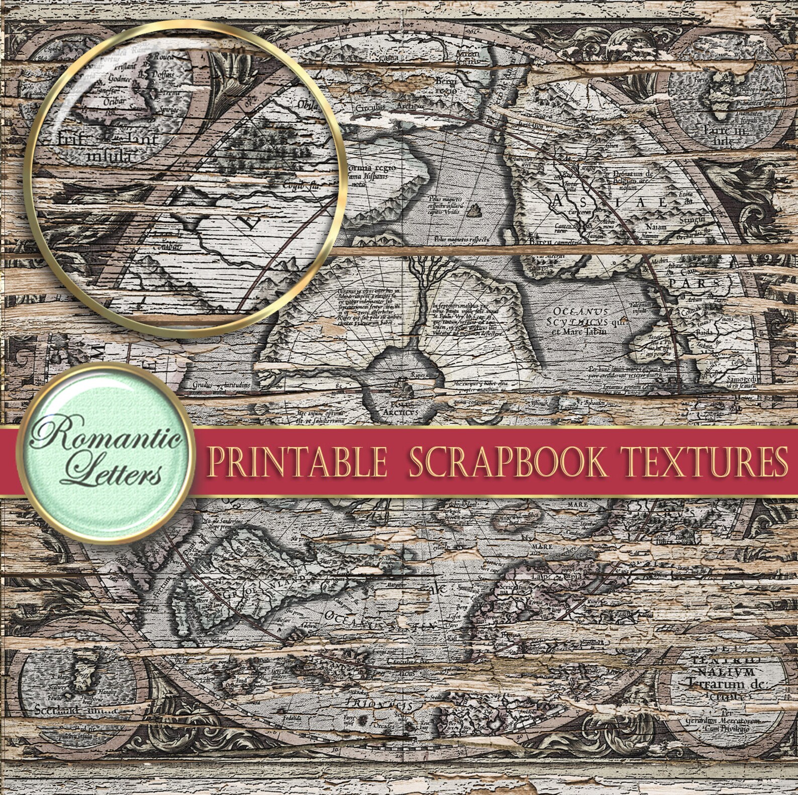 Antique Maps Printable Digital Wood Paper Scrapbook Paper - Etsy