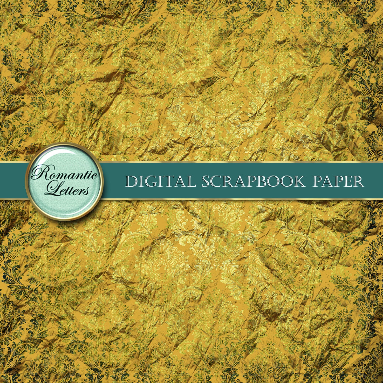 Digital Scrapbook Paper Gold Foil Digital Printable Background | Etsy