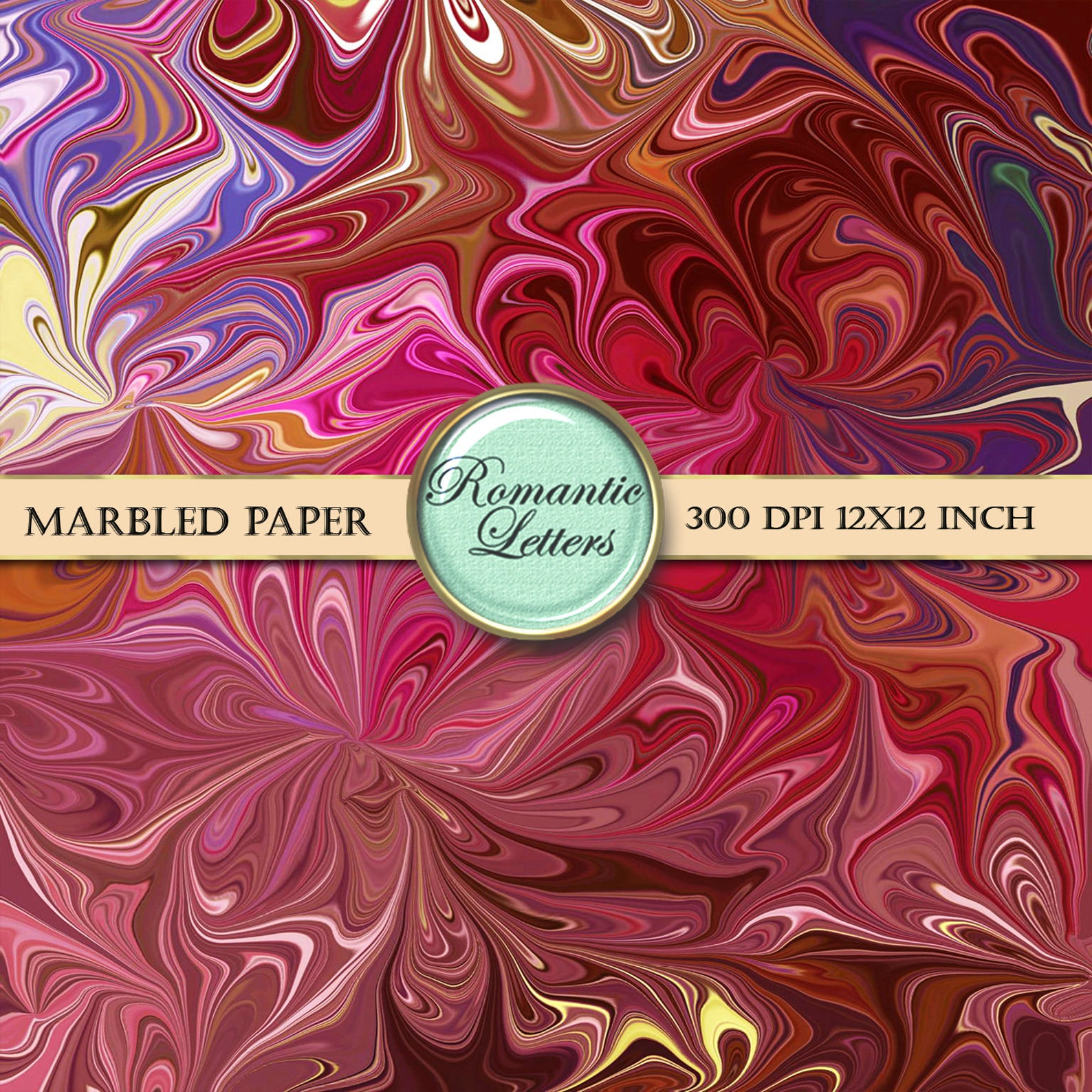 Marbled Digital Scrapbook Paper Pack Red Digital Papers | Etsy