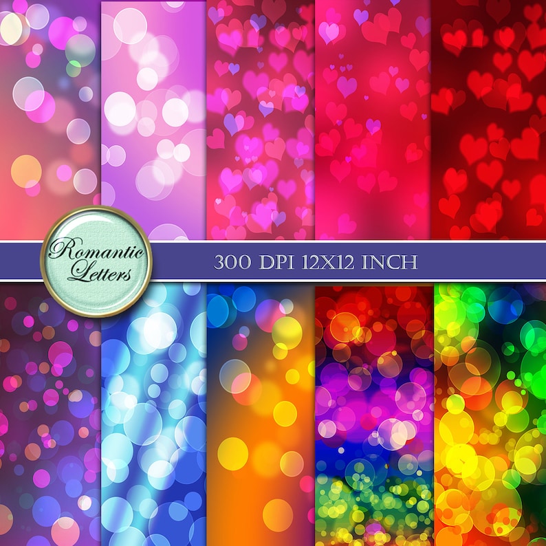 Digital Scrapbook Paper Bokeh Digital Scrapbook Background - Etsy