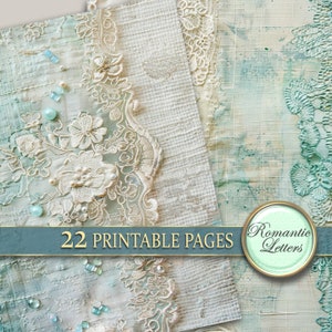 White Linen Lace Texture Digital Paper Pack Scrapbook Paper Background ...