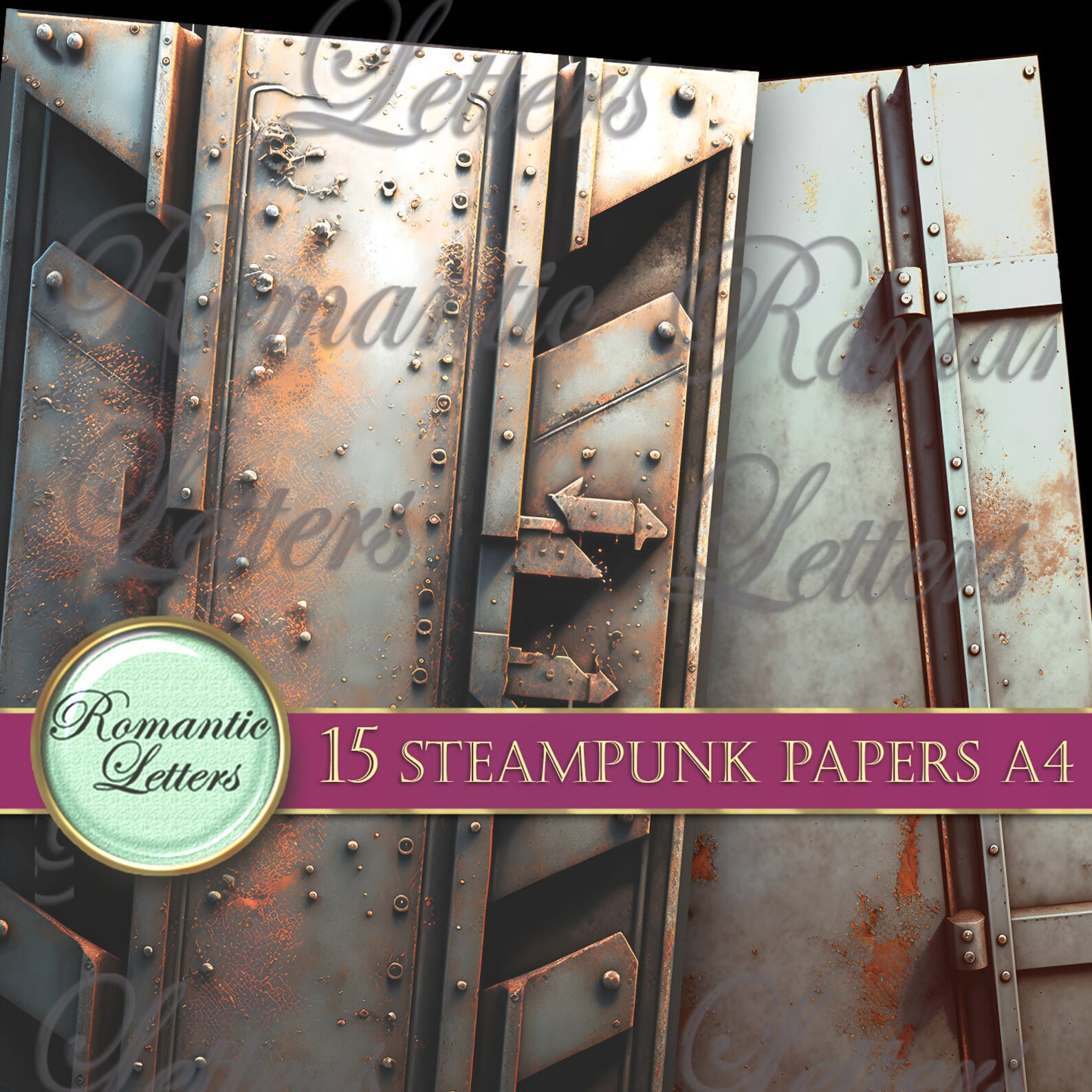Steampunk Printable Paper Pack Digital Scrapbook Printable - Etsy