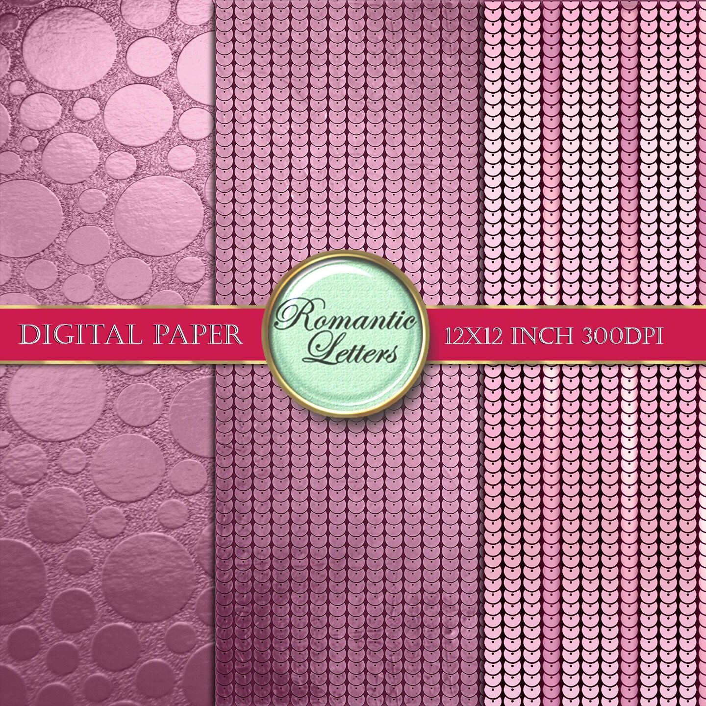 Burgundy Digital Paper Scrapbook Paper Sequin Background Paper Gold ...
