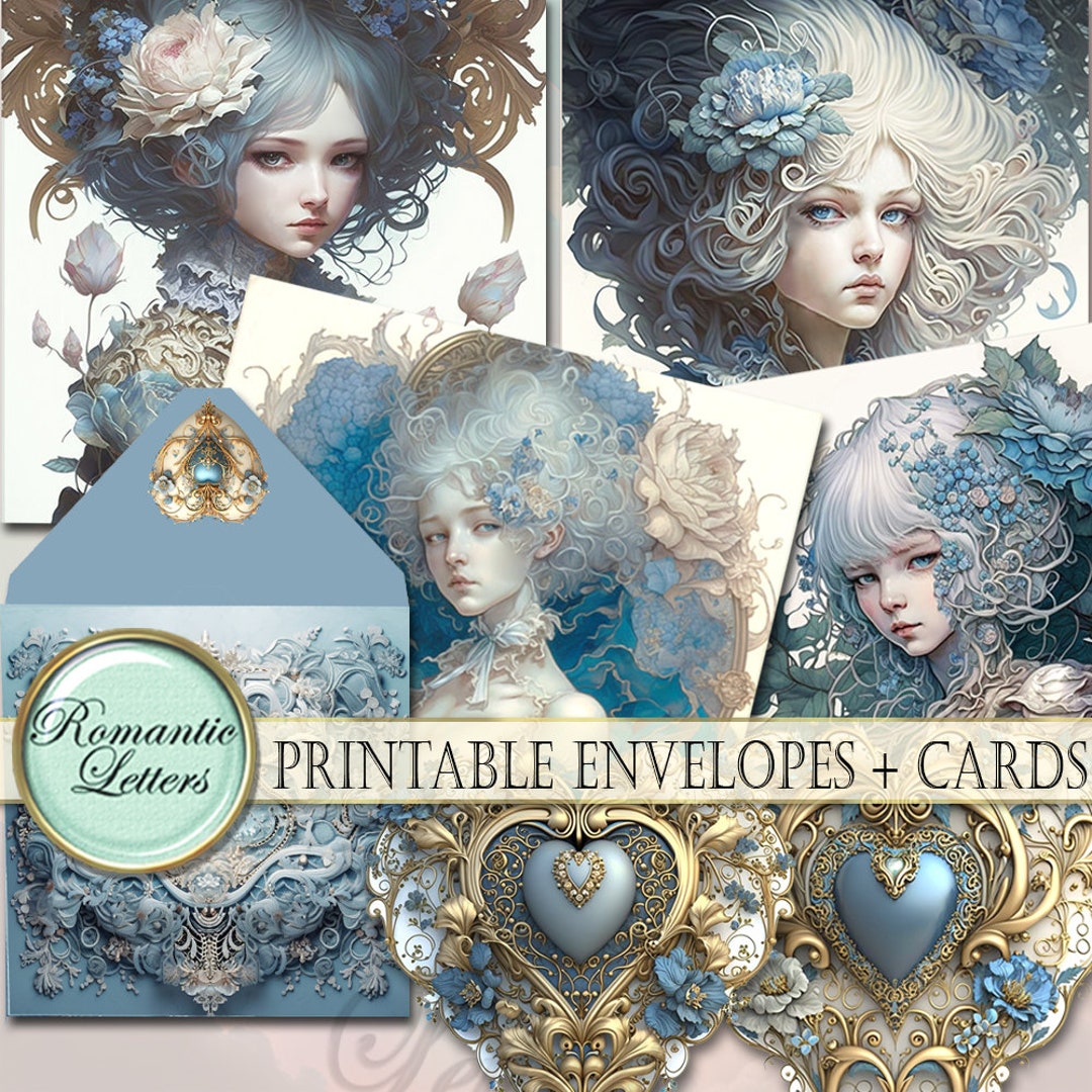 Printable Envelopes Cards Baroque Scrapbook Printable Junk Journal ...