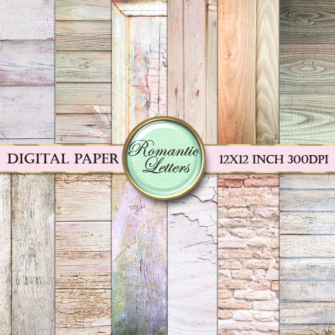 Shabby Chic Wood Digital Paper Pack Digital Scrapbook Background Paper ...