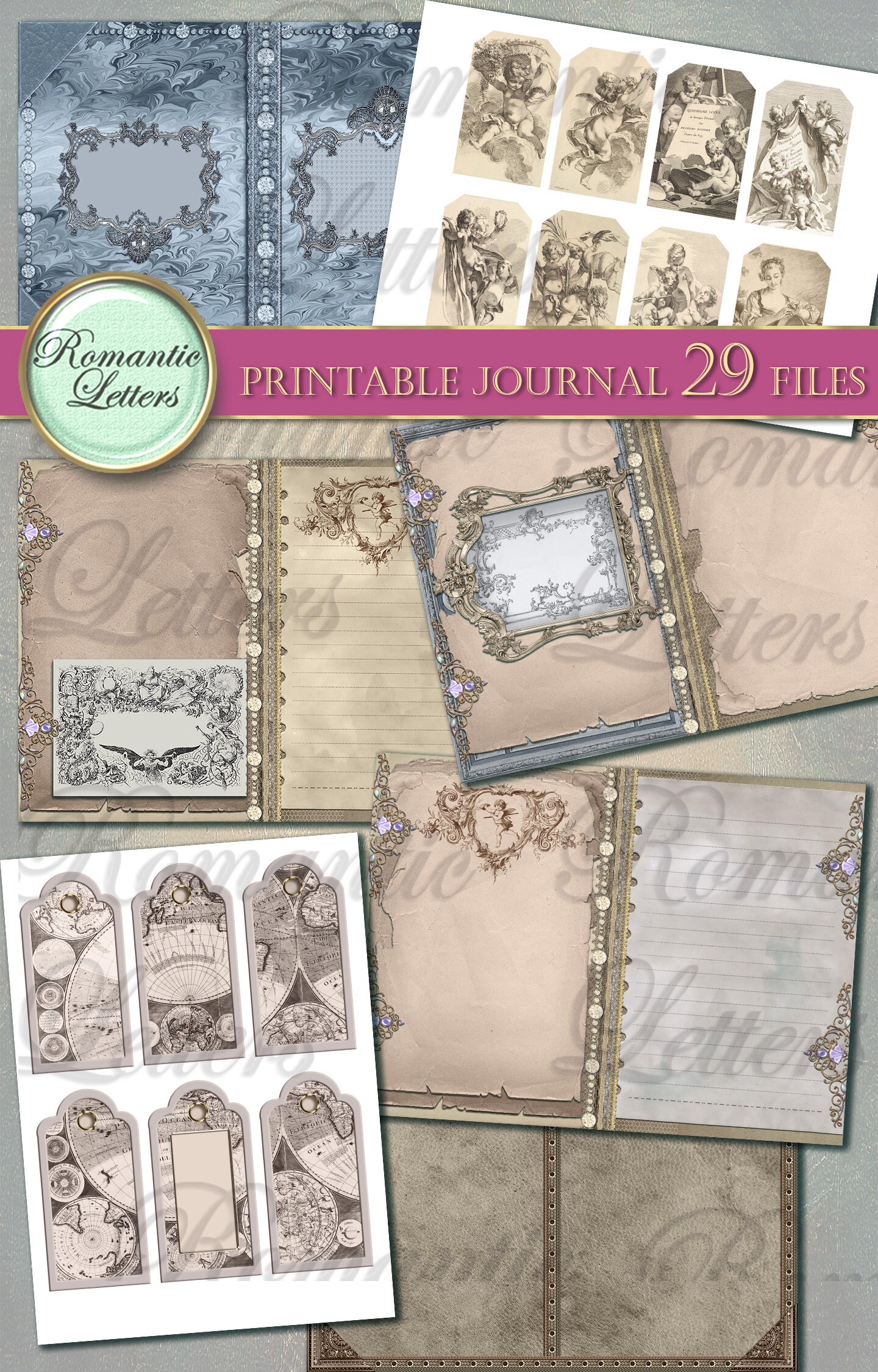 Printable Junk Journal Kit Victorian Digital Scrapbooking Victorian ...
