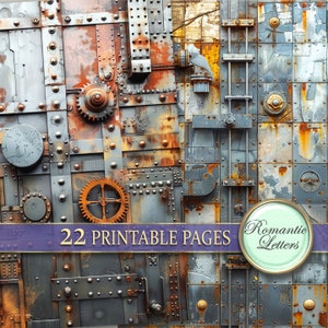 Rust Metal Texture Steampunk Printable Paper Pack Scrapbook Printable ...