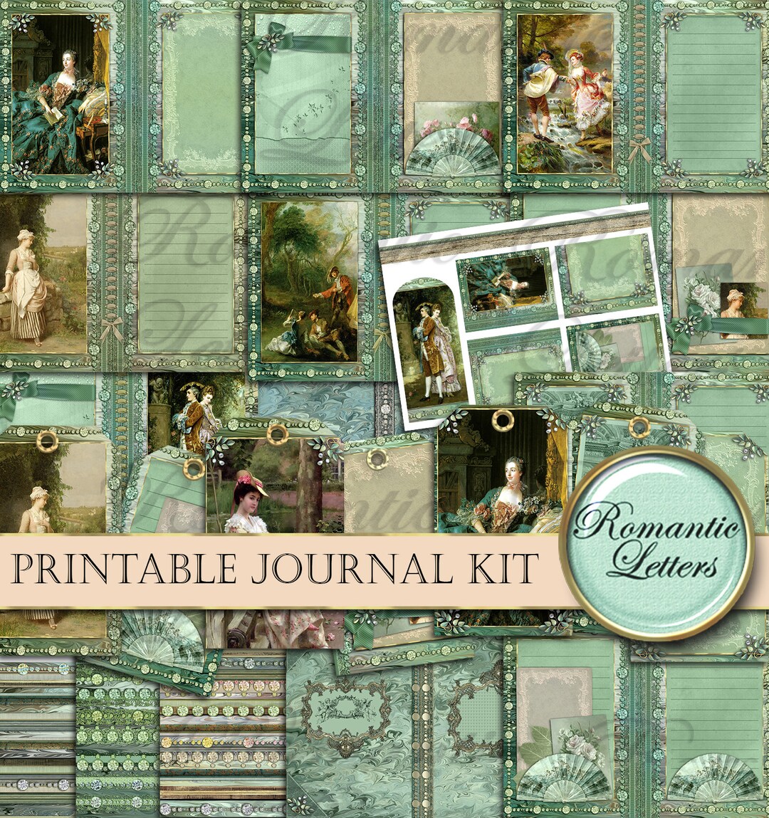 Baroque Printable Journal Kit Digital Printable Scrapbook Paper ...