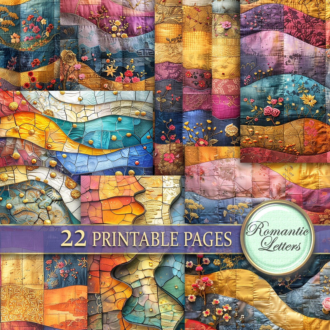 Digital Printable Scrapbook Paper Pack Junk Journal Paper Patchwork ...