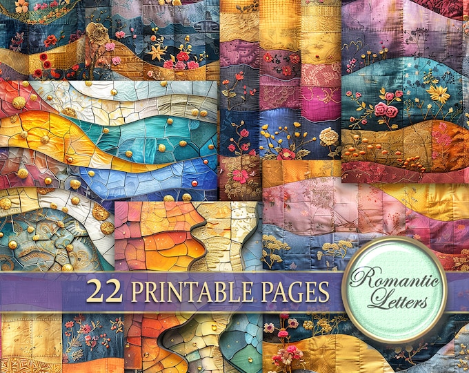 Digital Printable Scrapbook Paper Pack Junk Journal Paper Patchwork ...