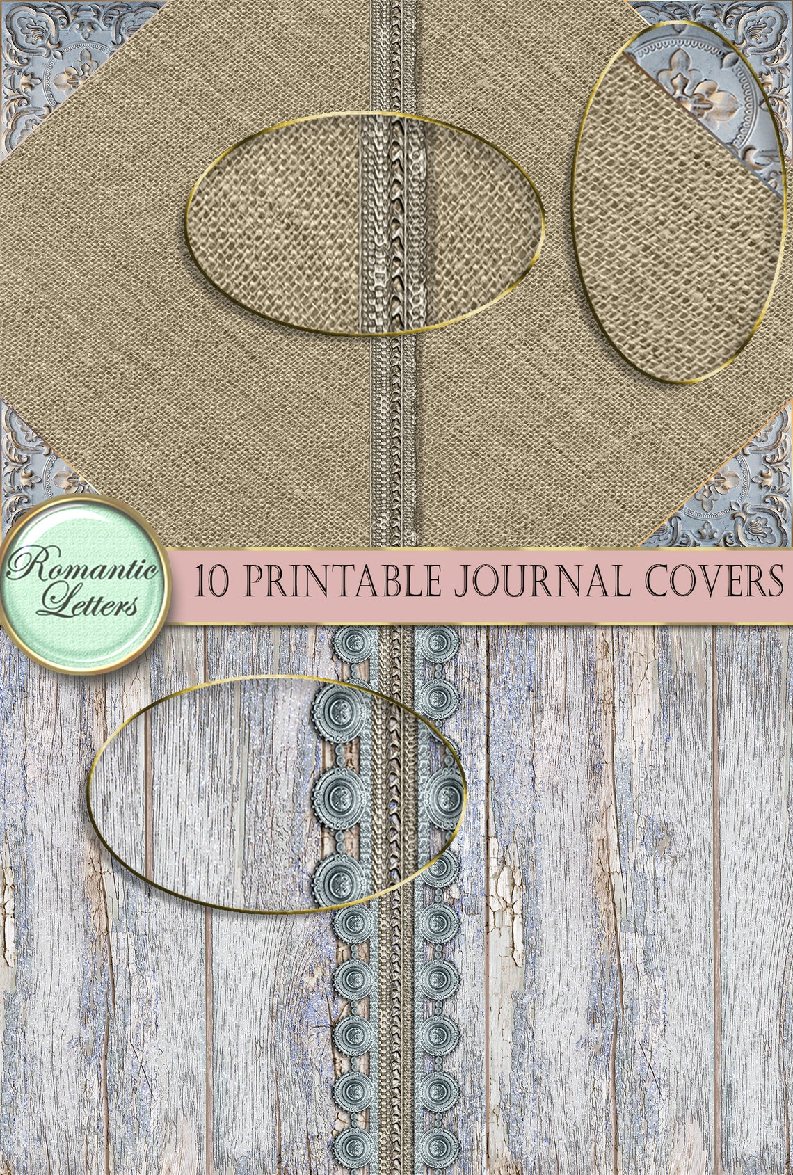 Printable Junk Journal Covers Kit Digital Scrapbook Cover Digital ...