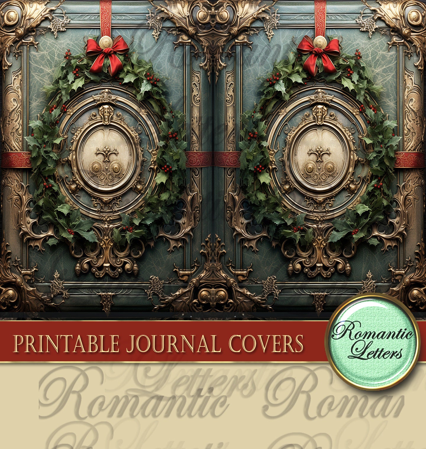 Printable Christmas Journal Covers Digital Scrapbooking Paper Printable ...