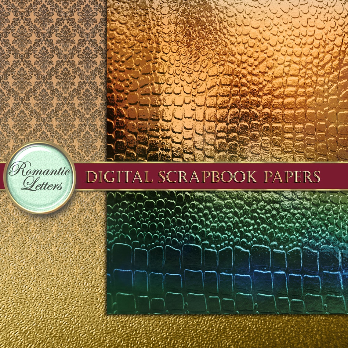 Luxury Gold Digital Scrapbook Paper Gold Texture Foil Gold - Etsy