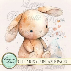 Easter Bunny Digital Clip Art Set Easter Eggs Printable Easter ...