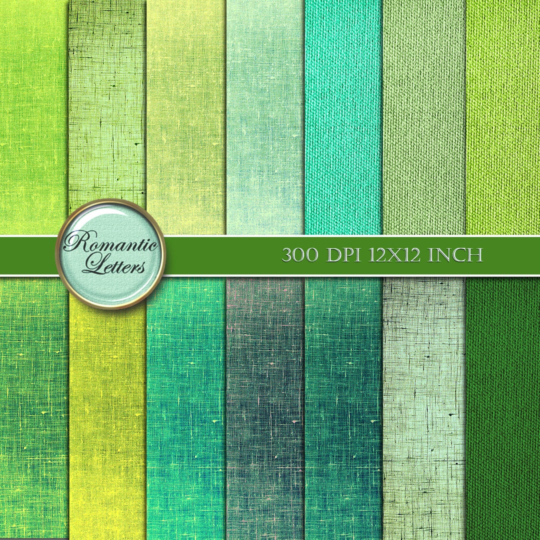 Green Linen Digital Paper Pack Digital Scrapbooking Linen Texture ...