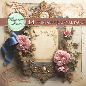 Floral Digital Scrapbook Paper Pack Shabby Chic ROSE Flowers Digital ...