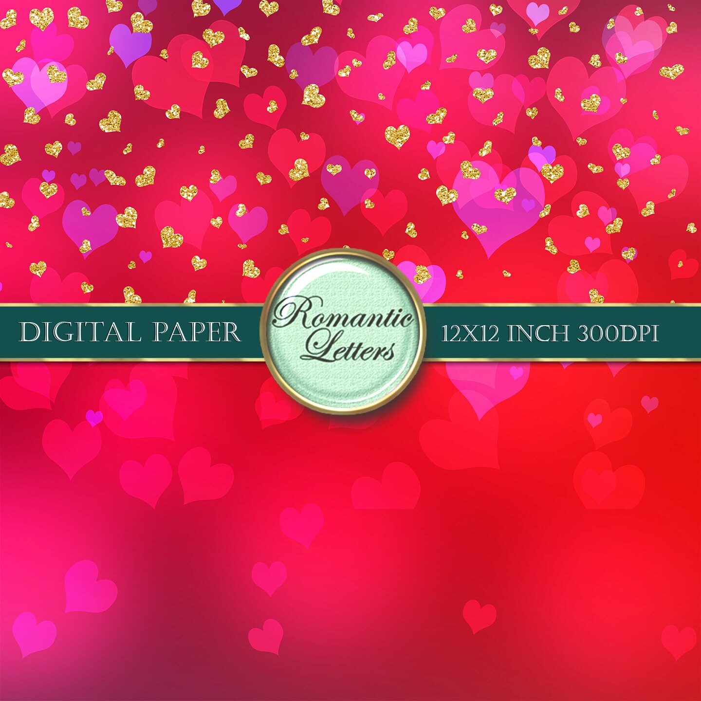Valentine heart bokeh digital scrapbook paper love Valentine | Etsy