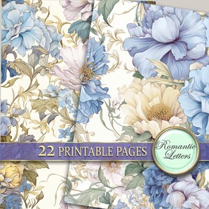 Floral Digital Scrapbook Paper Pack Shabby Chic Flower Digital ...