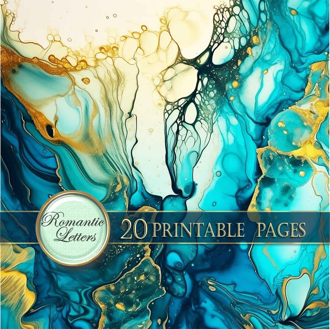 Marbled Digital Paper Pack Digital Scrapbook Printable Marbled ...