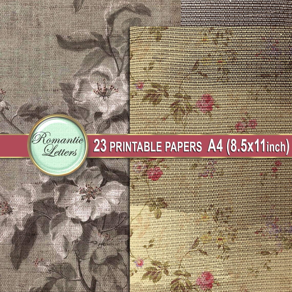 Digital Printable Scrapbook Paper Pack Journal Pages Backgrounds ...