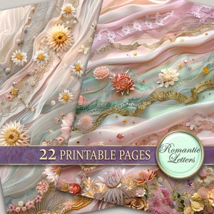 Digital Printable Scrapbook Paper Pack Embroidery Junk Journal Pages ...