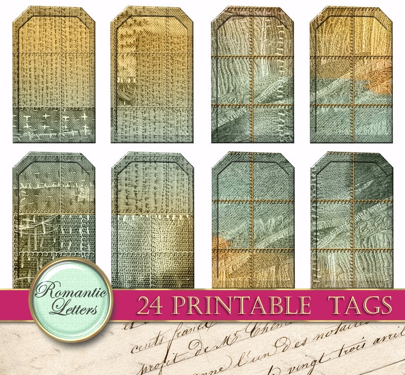 Autumn Letters Printable Scrapbook Tags Printable Gift Tags Vintage ...