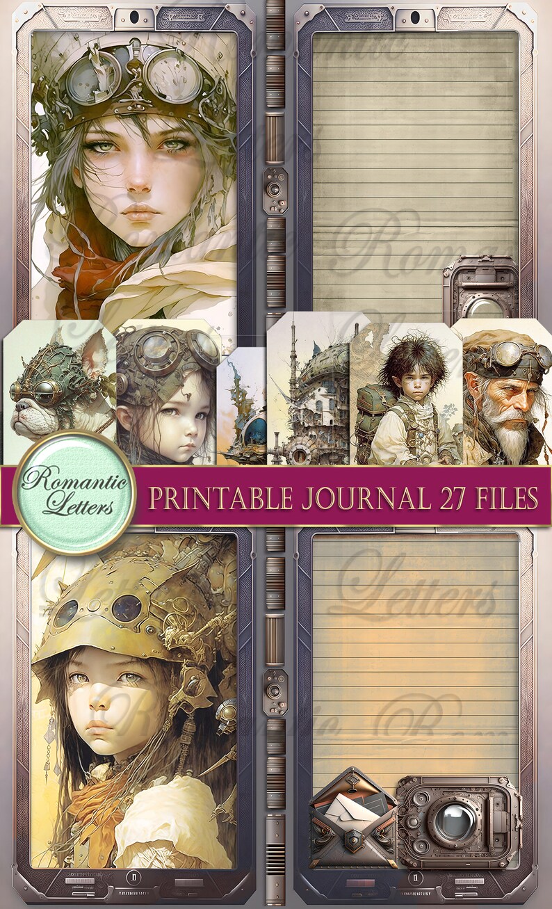 Steampunk Printable Junk Journal Kit Printable Journal Pages Journal ...