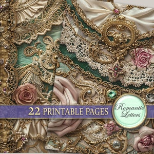 Victorian Digital Printable Scrapbook Paper Pack Junk Journal Pages ...