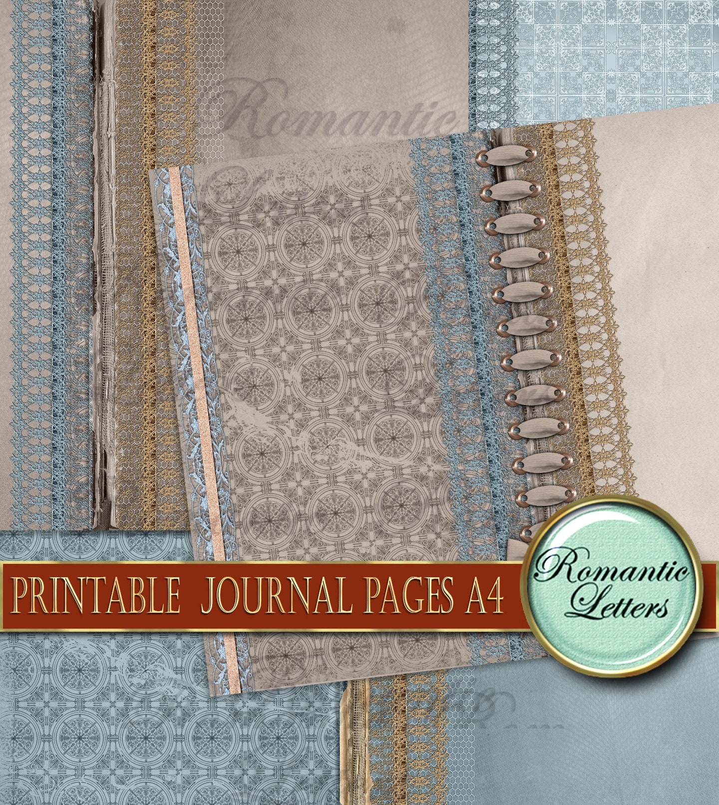 Printable journal pages printable junk journal paper craft A4 | Etsy