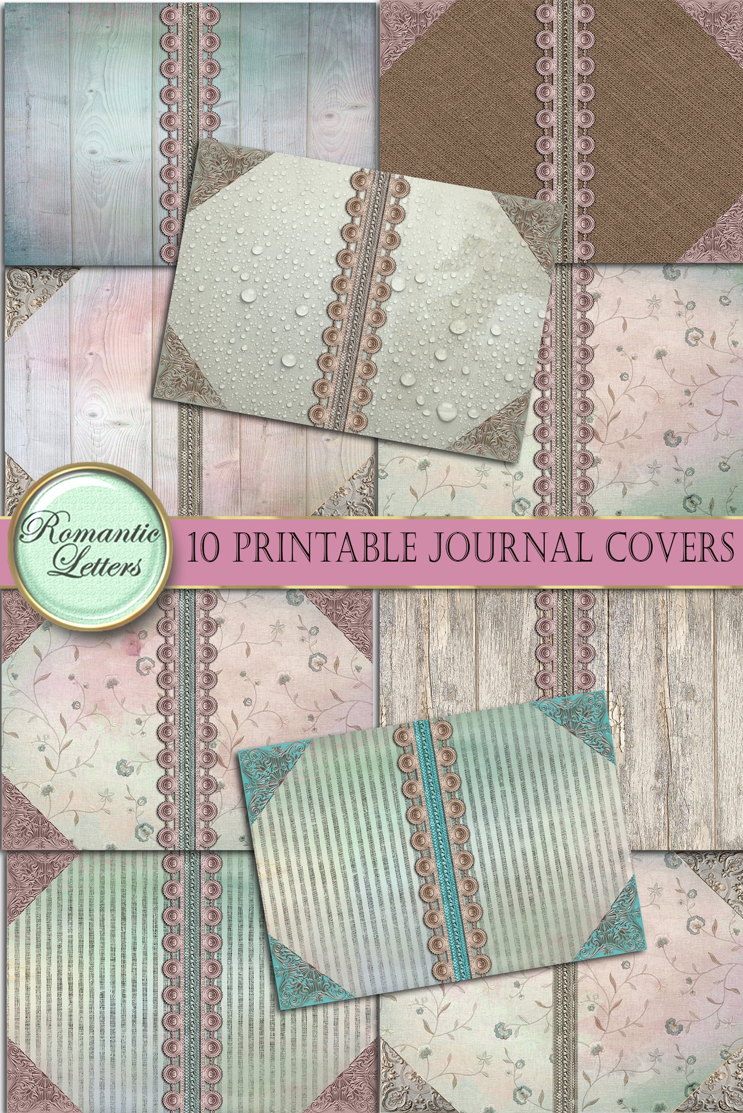 Printable Junk journal covers kit digital printable shabby | Etsy