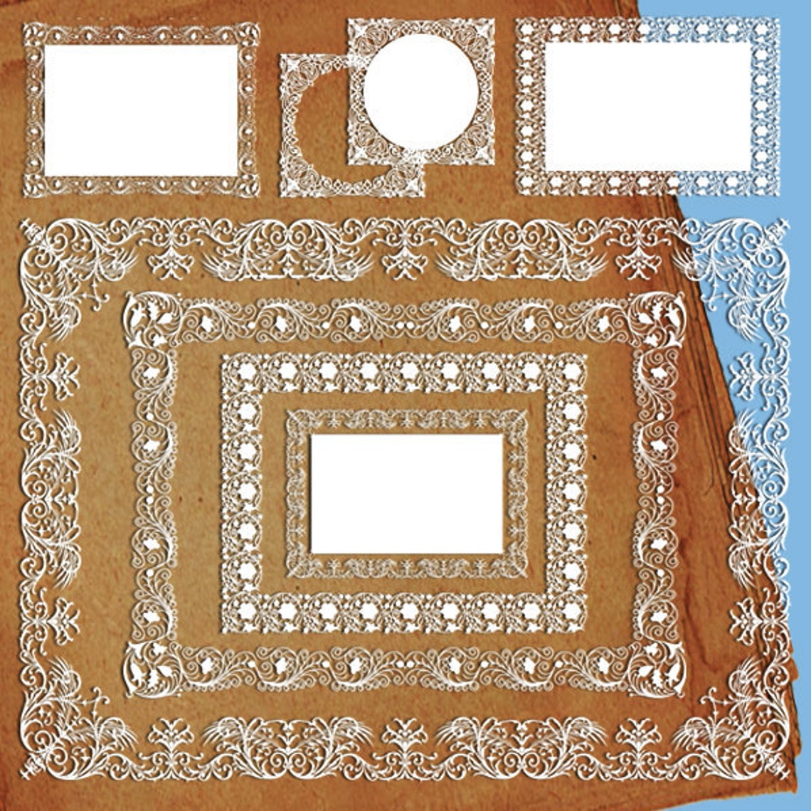 Digital Scrapbook Wedding Clip Art Wedding Frames Lace Digital - Etsy