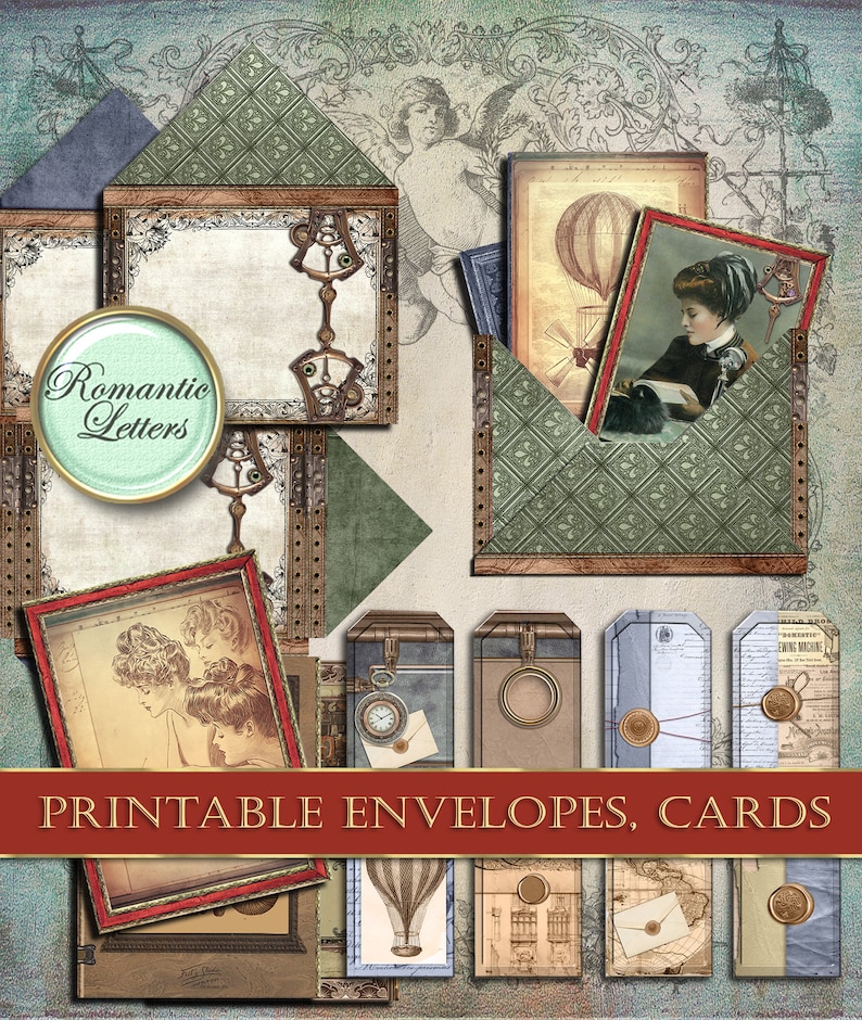 Printable Envelopes Cards Printable Victorian Cards Download - Etsy