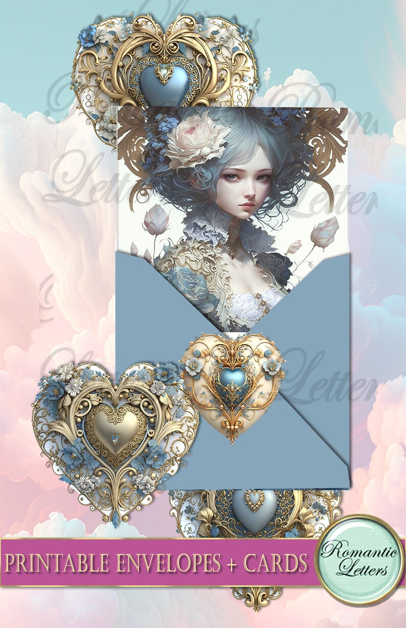 Printable Envelopes Cards Baroque Scrapbook Printable Junk Journal ...
