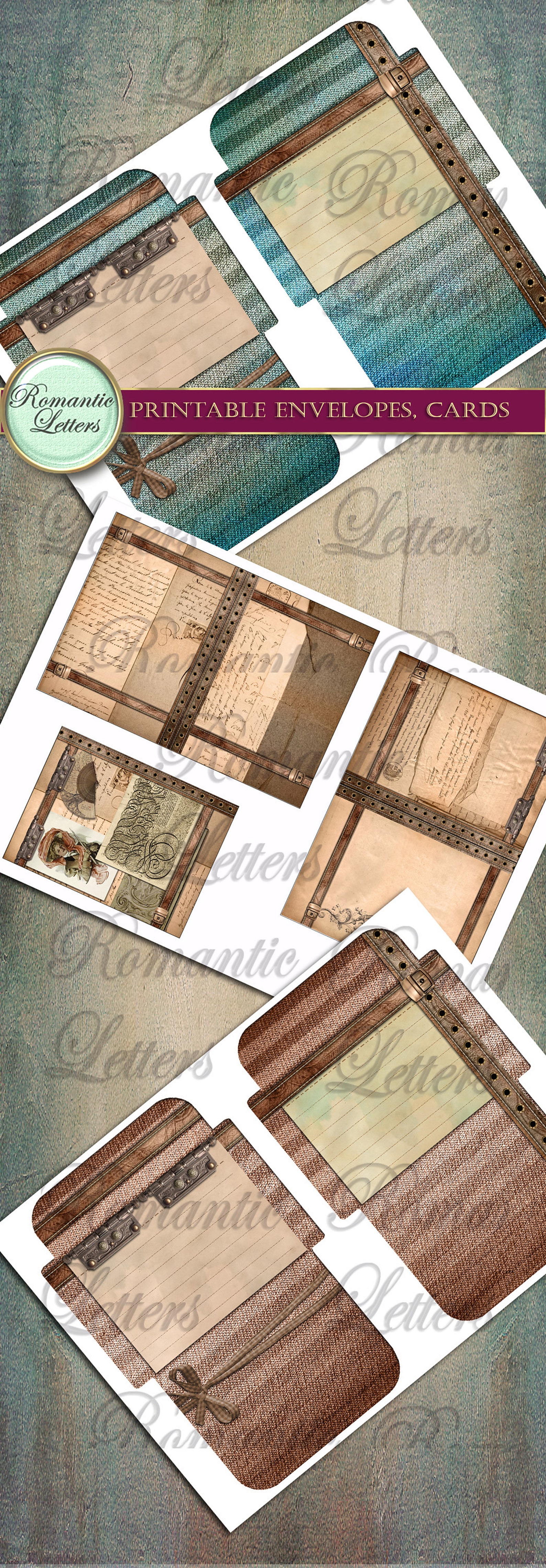 Printable Victorian journal kit digital collage sheet | Etsy