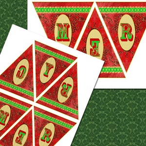 Printable Digital Banner Merry Christmas Decoration Christmas Party ...