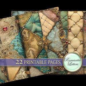 Digital Printable Scrapbook Paper Pack Shabby Chic Fabric Boho ...