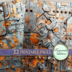 Rust Metal Texture Steampunk Printable Paper Pack Scrapbook Printable ...